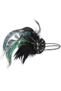 babeyond vintage 1920s flapper headband roaring 20s great gatsby headpiece (green)