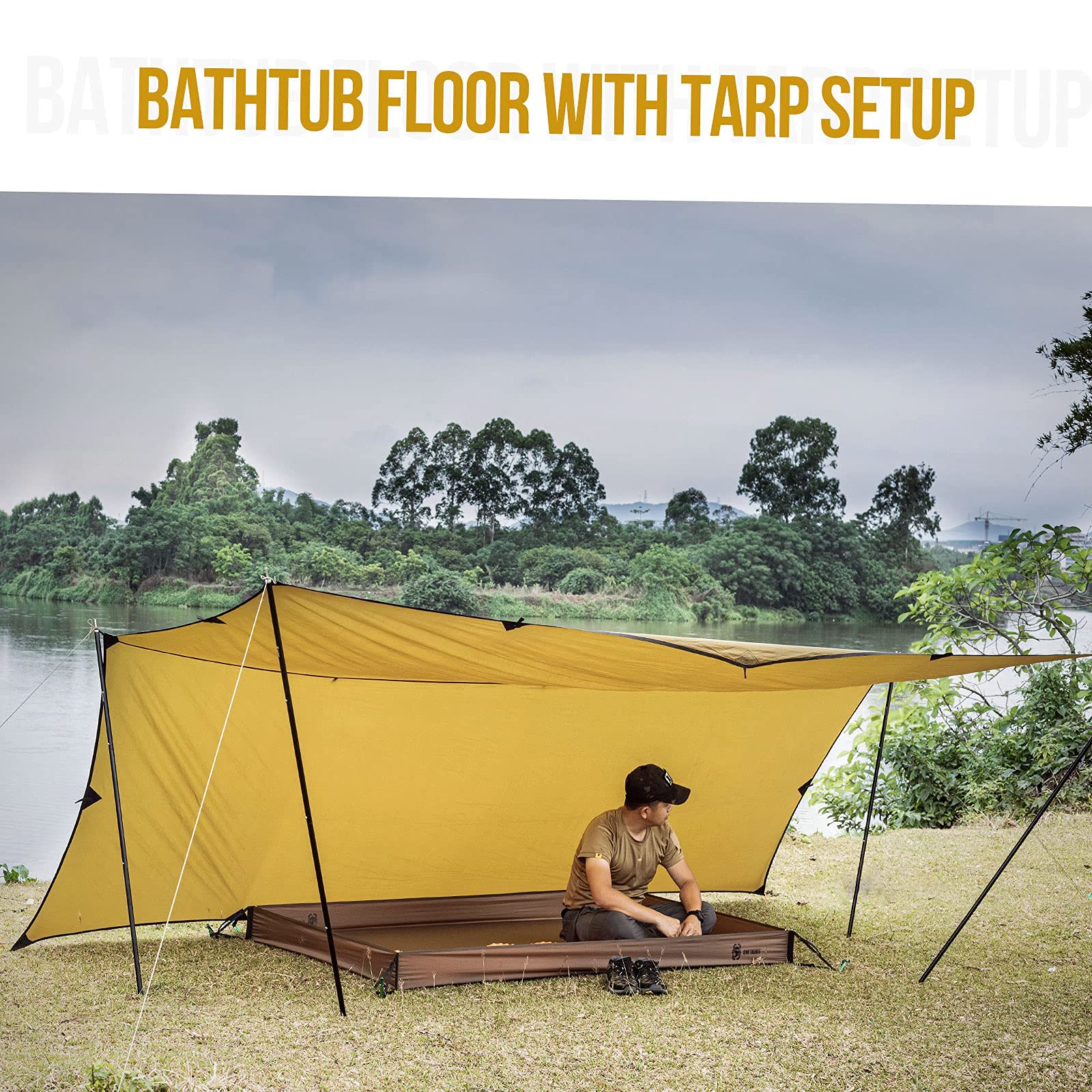 OneTigris Camping Combo: OneTigris Camping Tent Bathtub Floor and OneTigris Bulwark Camping Tarp