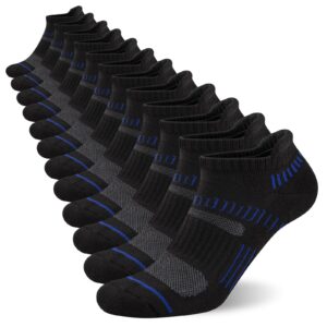 cooplus mens ankle socks athletic cushioned breathable low cut tab with arch support - 6 pairs