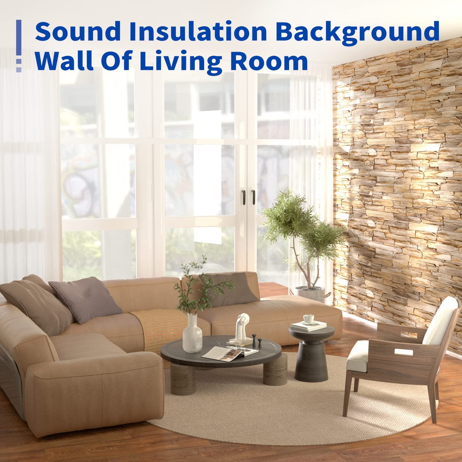 AIONCDER Acoustic Wall Art Acoustic Panels Decorative,48X24 Inches Sound Absorbing Wall Art, Self Adhesive Soundproof Wall Panels, Acoustic Treatment for Recording Studio, Home Office