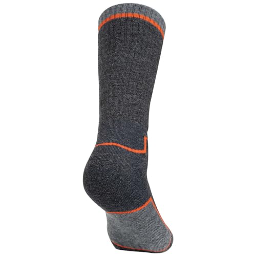 Klein Tools 60509 Thermal Socks, Merino Wool Performance Winter Socks, Mid-Length with Seamless Toe and Cushioned Foot Bed, XL