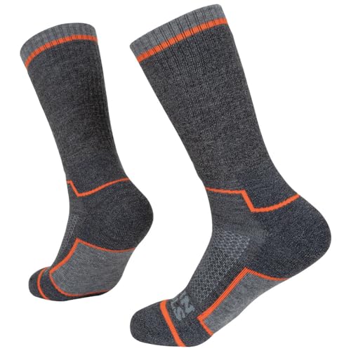 Klein Tools 60509 Thermal Socks, Merino Wool Performance Winter Socks, Mid-Length with Seamless Toe and Cushioned Foot Bed, XL