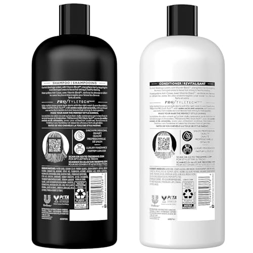 TRESemmé Anti Breakage Shampoo and Conditioner Set, Promotes Healthy Hair Growth, Reduces Dry Hair Breakage Up to 80%*, Vitamin E, Vitamin B12 and Gelatin, 28 Fl Oz Each. premium Packaging, Gift Set