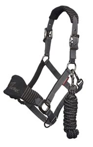 lemieux vogue fleece headcollar - halter & leadrope (black - x-full)