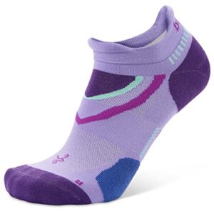 Balega Ultraglide Cushioning Performance No Show Athletic Running Socks for Men and Women (1 Pair), Lavender/Charged Purple, Medium