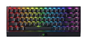 razer blackwidow v3 mini hyperspeed 65% wireless mechanical gaming keyboard:hyperspeed technology_yellow switches_linear & silent - phantom pudding keycaps 200hrs battery, green (renewed)