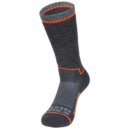 Klein Tools 60509 Thermal Socks, Merino Wool Performance Winter Socks, Mid-Length with Seamless Toe and Cushioned Foot Bed, XL