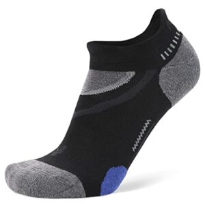 balega ultraglide cushioning performance no show athletic running socks for men and women (1 pair), black, small