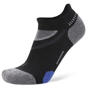 Balega Ultraglide Cushioning Performance No Show Athletic Running Socks for Men and Women (1 Pair), Black, Small