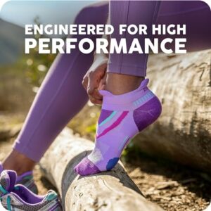 Balega Ultraglide Cushioning Performance No Show Athletic Running Socks for Men and Women (1 Pair), Lavender/Charged Purple, Medium