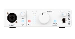 arturia minifuse 1 - compact usb audio interface with creative software for recording, production, podcasting, guitar - white