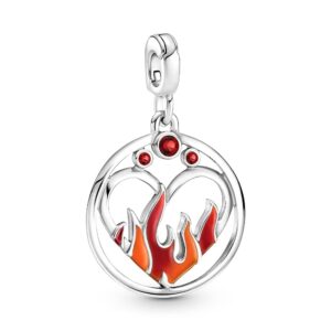 pandora fire inside medallion bracelet charm me bracelets - stunning women's jewelry - gift for women - made with sterling silver & enamel