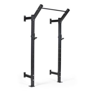 titan fitness x-3 series short wall mounted space saving power rack 18-in. d side bracings