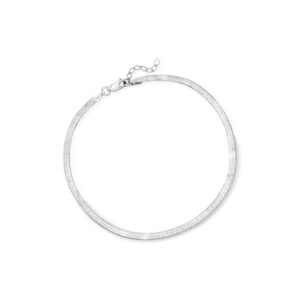 ross-simons sterling silver herringbone anklet. 9 inches