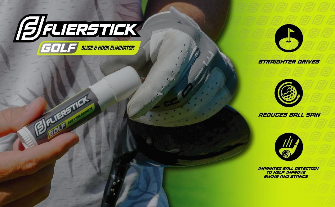 Flierstick Golf Slice & Hook Eliminator – Improve Your Golf Game - Longer Straighter Shots - Slick Stick Compound Helps Reduce Spin, Increase Distance & Improve Accuracy – No Slice Golf Accessory