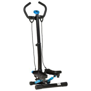 soozier twist stepper machine with resistance bands, adjustable workout fitness equipment with handle bar and lcd display for home gym exercise