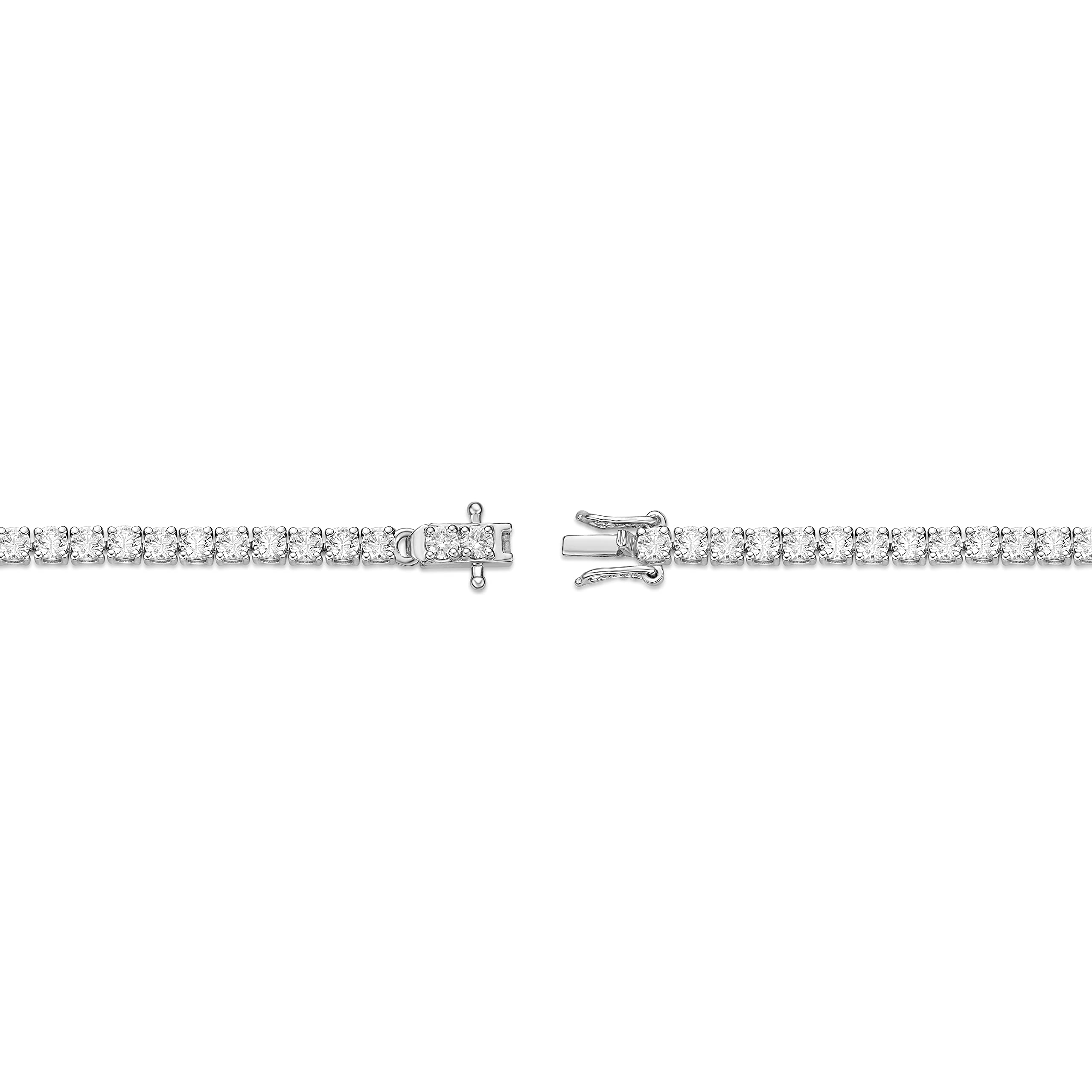 Lavari Jewelers 6 Carat Lab Grown Diamond Tennis Bracelet for Women - 925 Sterling Silver 7.25 Inches Long Bracelet (G-H, VS2-SI1, 6 cttw) Box with Tongue and Safety Clasp