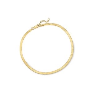 ross-simons 3mm 18kt gold over sterling herringbone anklet. 9 inches