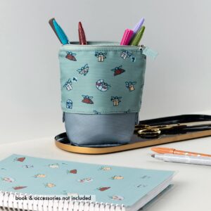 Stand Up Pencil Pouch - Star Wars Grogu. Zip up Pencil Pouch and Pen Cup in One. Durable Canvas and Metal Zipper. Desk Accessory, Pencil Case, Cosmetic Brush Holder by Erin Condren.