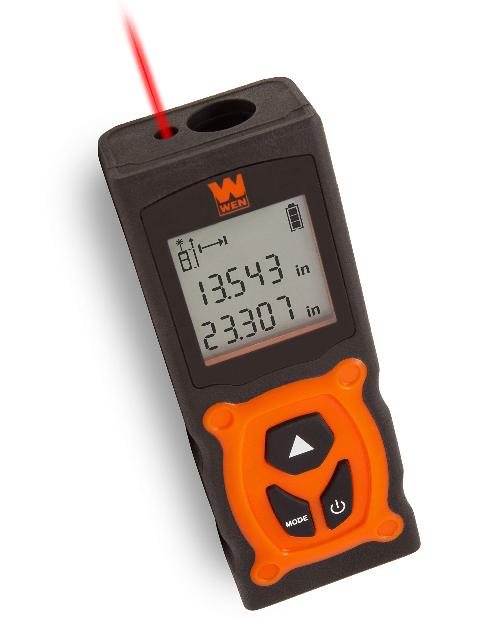 WEN 10130 Multi-Unit Compact Digital 130-Foot Laser Distance Measure with Backlit LED Screen