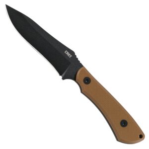 crkt ramadi fixed blade knife with sheath: heavy duty powder coated sk-5 carbon black blade/g10 handle/2083