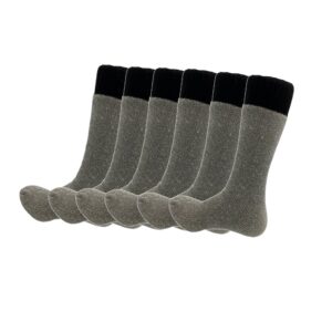 6 pairs men's boot socks thick work warm hiking winter crew thermal heavy duty in grey and black