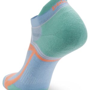 Balega Hidden Contour Upcycled Impact Resistance / Cushioning Performance No Show Athletic Running Socks for Men and Women (1 Pair) Aqua/Peach, Small