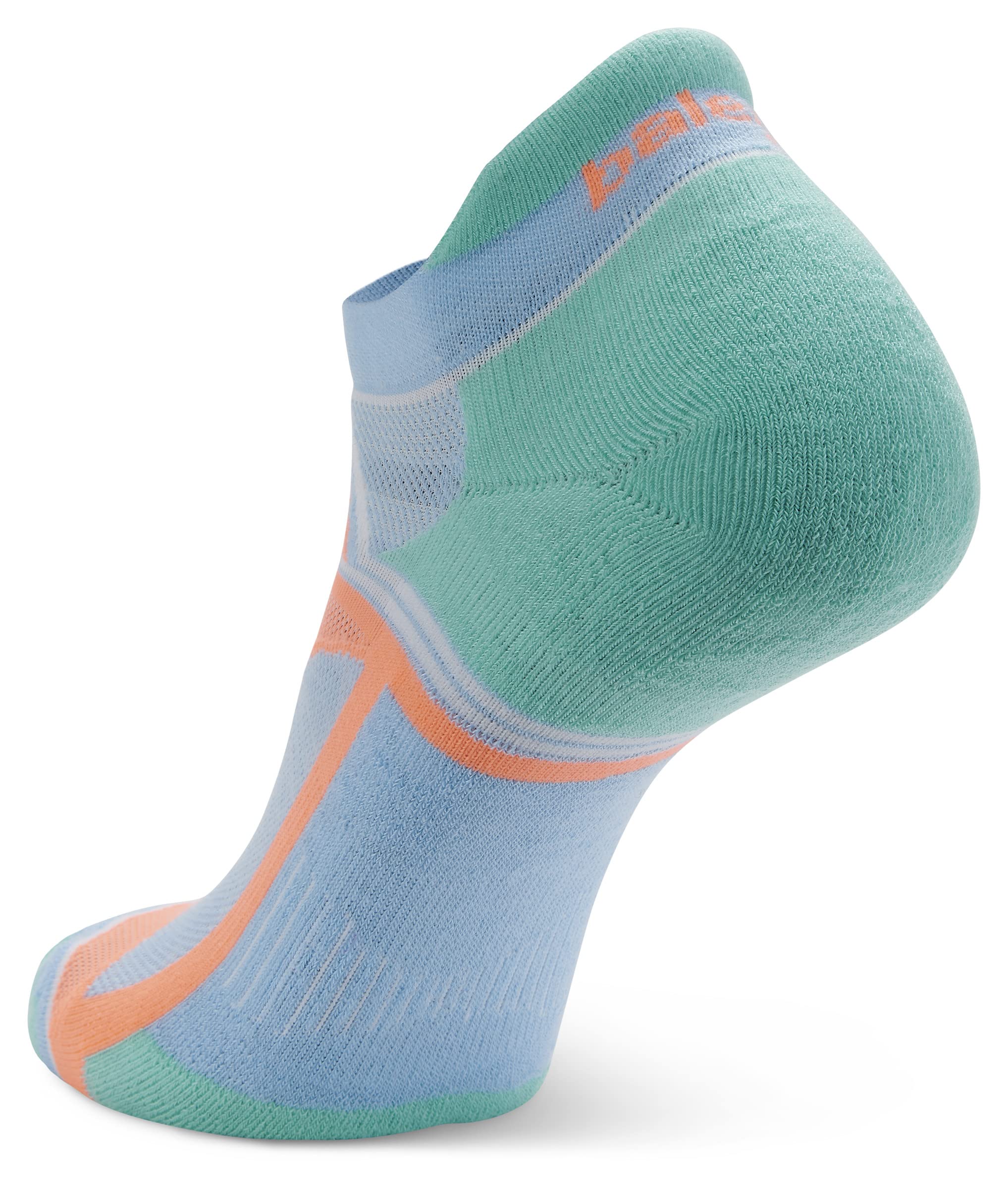 Balega Hidden Contour Upcycled Impact Resistance / Cushioning Performance No Show Athletic Running Socks for Men and Women (1 Pair) Aqua/Peach, Small