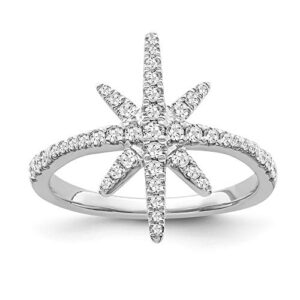 araiya fine jewelry 10k white gold diamond north star band ring (3/8 cttw, i-j color, i2-i3 clarity), size 7.5