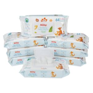 Nuby's Soothing Ultra Premium Baby Wipes Naturally Inspired with Chamomile, Aloe, and Citroganix, Fragrance Free, Extra Thick, 512 Count