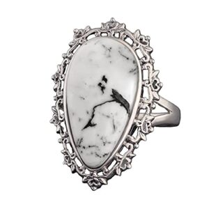 stauer - women's white buffalo ring