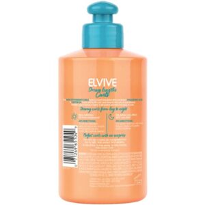 L’Oréal Paris Elvive Dream Lengths Curls Non-Stop Dreamy Curls leave-in conditioner, Paraben-Free with Hyaluronic Acid and Castor Oil. Best for wavy hair to coily hair, 10.2 fl oz