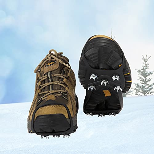 8 Spikes Stainless Steel Quincunx Crampons,ice Cleats Traction Snow Grips, Snow Claw Shoe Chain, to Provide Safety Protection for The Elderly and Children Outdoor Sports in Rain and Snow