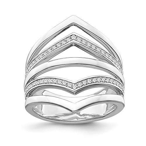 ARAIYA FINE JEWELRY 10K White Gold Diamond Fashion Band Ring (1/5 cttw, I-J Color, I2-I3 Clarity), Size 7.5