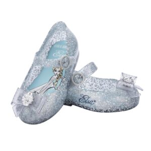 mini melissa Sweet Love + Disney Princess Mary Jane Flats for Babies, Elsa, 8