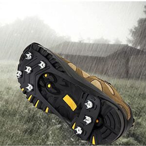 8 Spikes Stainless Steel Quincunx Crampons,ice Cleats Traction Snow Grips, Snow Claw Shoe Chain, to Provide Safety Protection for The Elderly and Children Outdoor Sports in Rain and Snow