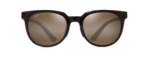 maui jim men's and women's wailua polarized classic sunglasses, translucent rootbeer/hcl® bronze, small