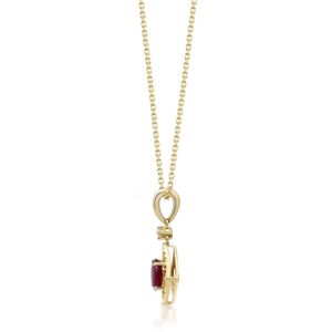 Gin & Grace 10K Yellow Gold Genuine Ruby and Natural Diamond (I1) Pendant for Women.