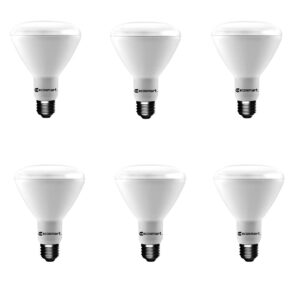 hampton bay lighting 65-watt equivalent br30 dimmable energy star led light bulb soft white 6-pack, 02403