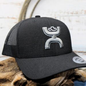 HOOEY Sterling 6-Panel Adjustable Trucker w/Logo (Black with Grey Logo)