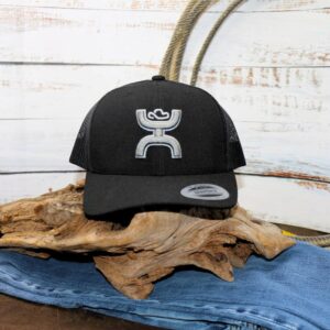 HOOEY Sterling 6-Panel Adjustable Trucker w/Logo (Black with Grey Logo)