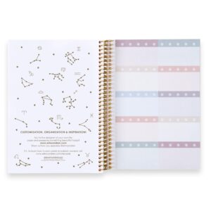 Erin Condren A5 Spiral Bound Lined Notebook - Special Edition, Hello Kitty Zodiac Laminate Metallic Cover, 160 Lined Pages Of 80 Lb, Mohawk Paper, Sticker Sheet Included