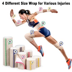 FRESINIDER Premium Elastic Bandage Wrap (7pack) Self Adhesive Cotton Latex Free Compression Bandage Wrap with Touch Closure at Both Ends, Support & First Aid for Sports, Medical, and Injury Recovery