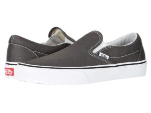 vans men's classic slip-on core, charcoal/white, size 10.5