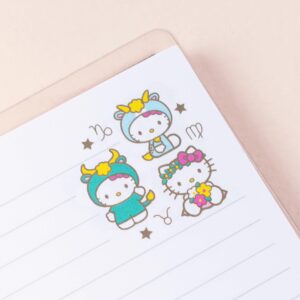 Erin Condren A5 Spiral Bound Lined Notebook - Special Edition, Hello Kitty Zodiac Laminate Metallic Cover, 160 Lined Pages Of 80 Lb, Mohawk Paper, Sticker Sheet Included