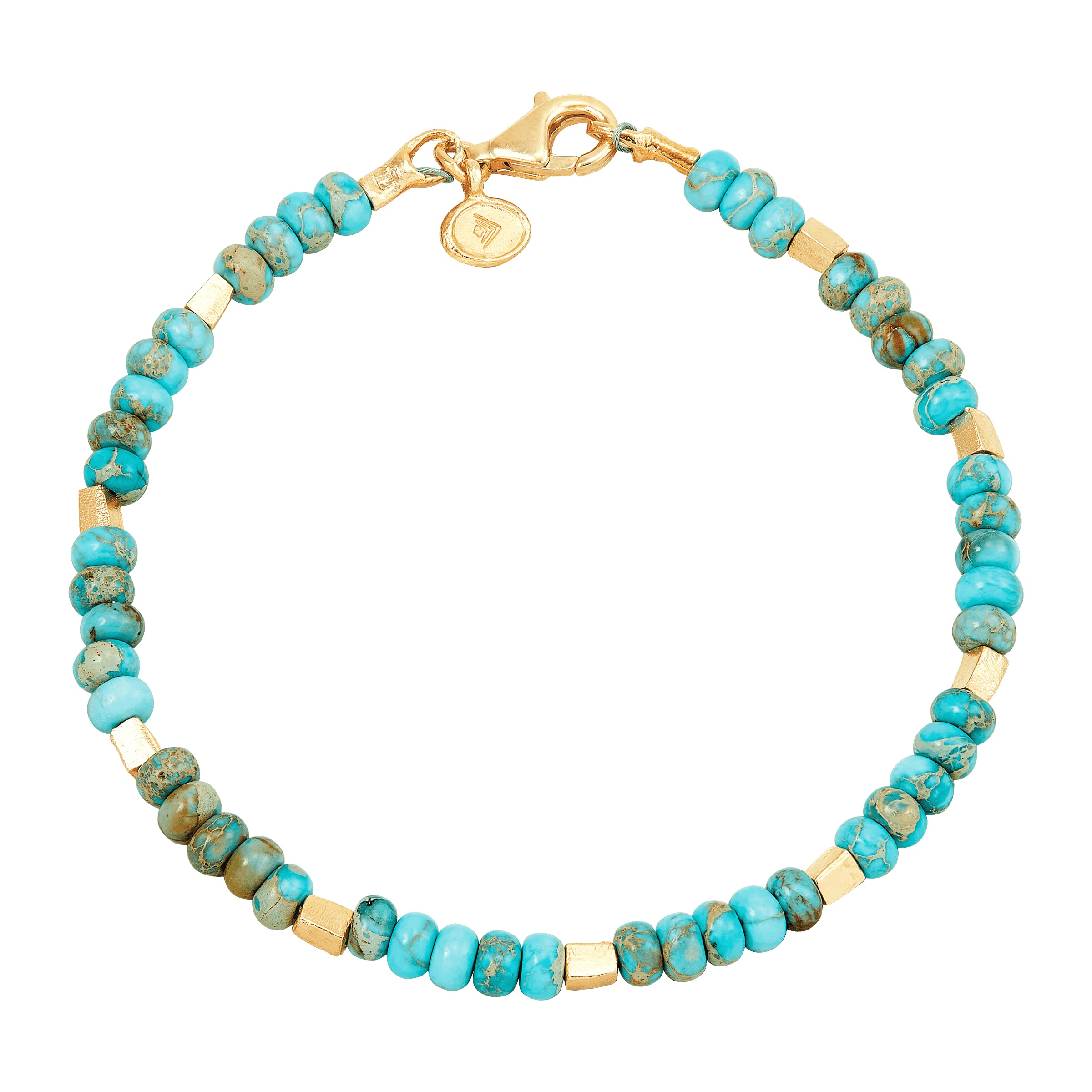 Silpada 'Harmonious Zen' Jasper Bracelet in 14K Yellow Gold-Plated Sterling Silver, 7.5"