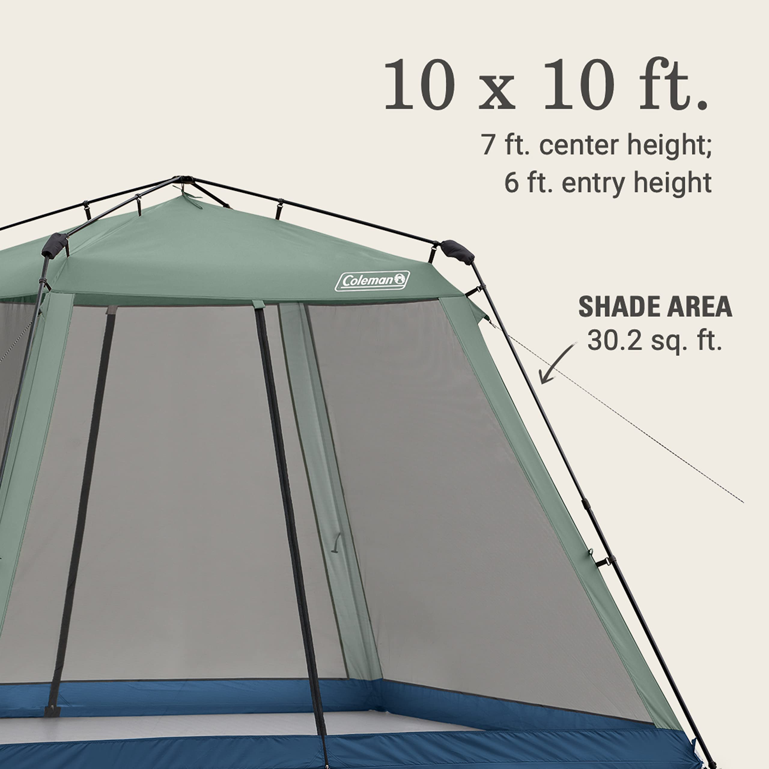 Coleman Skylodge Instant Setup Screened Canopy Tent, 10x10/15x13ft, Portable Screen Shelter for Bug-Free Lounging — Ideal for Picnics, Yards, Beaches, Parks, Camping & More