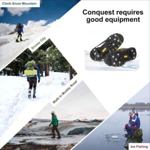 8 Spikes Stainless Steel Quincunx Crampons,ice Cleats Traction Snow Grips, Snow Claw Shoe Chain, to Provide Safety Protection for The Elderly and Children Outdoor Sports in Rain and Snow