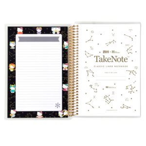 Erin Condren A5 Spiral Bound Lined Notebook - Special Edition, Hello Kitty Zodiac Laminate Metallic Cover, 160 Lined Pages Of 80 Lb, Mohawk Paper, Sticker Sheet Included