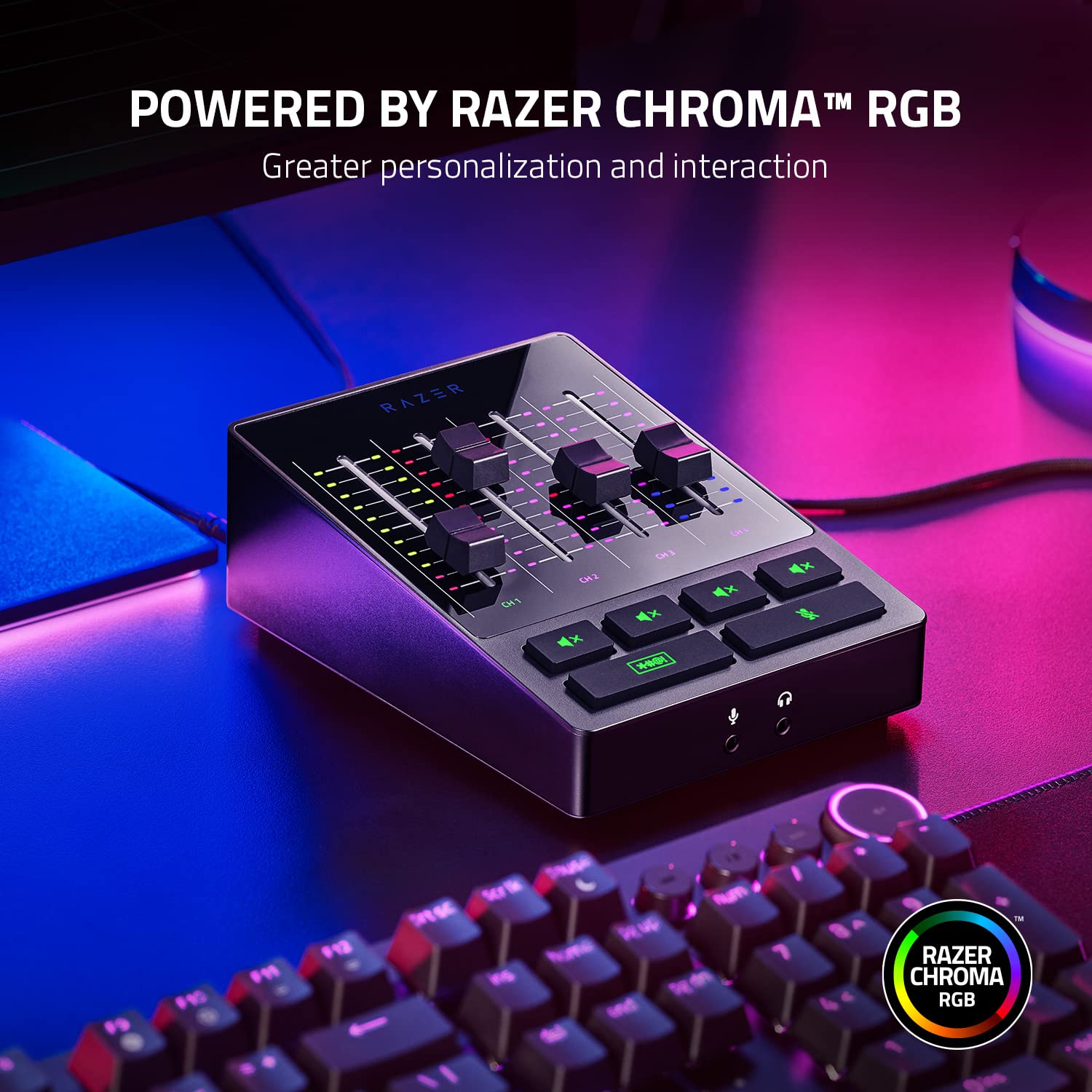 Razer Audio Mixer: All-in-One Streaming/Broadcasting Mixer - 4-Channel Design - XLR Preamp - Built-in Voice Settings & Audio Processing - USB Connectivity - Plug & Play - Chroma RGB